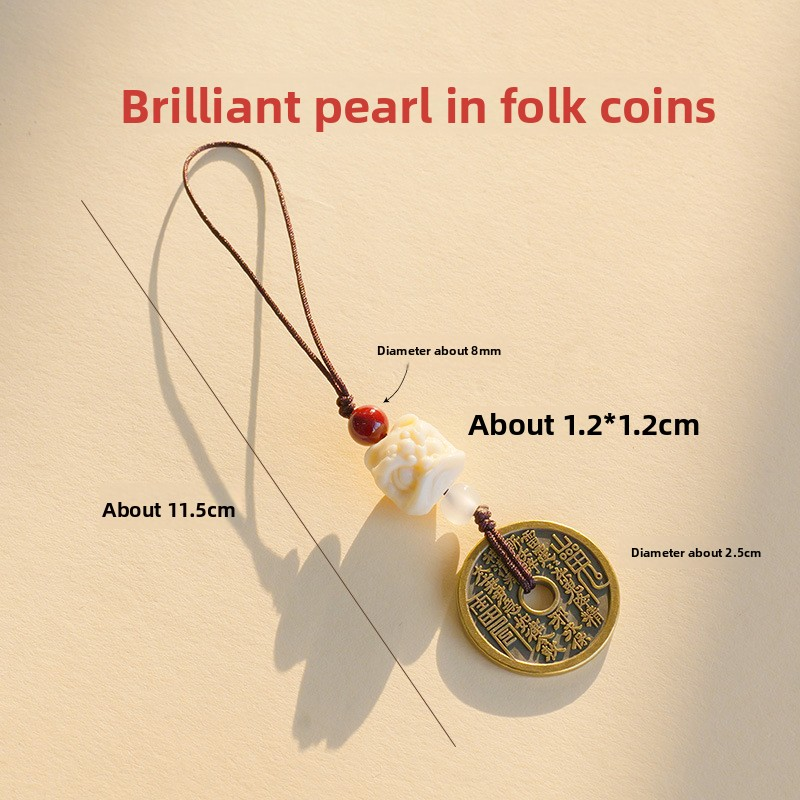 Chinese Feng Shui Cinnabar Dancing Lion Blessing Hanging Ornament ...
